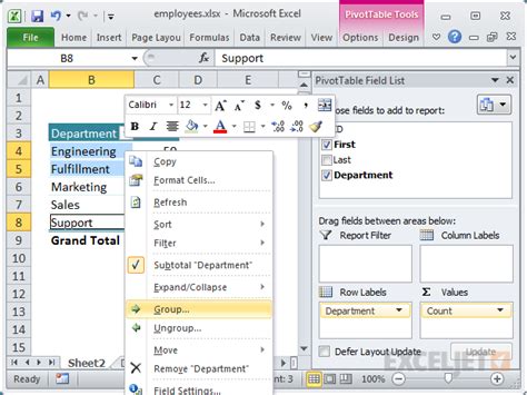 Pivot Table Tips Exceljet