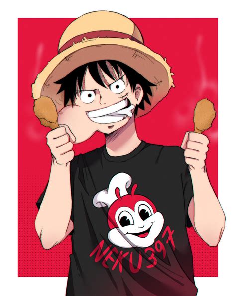 Monkey D Luffy And Jollibee One Piece And 1 More Drawn By Neku397