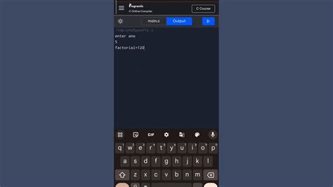 Factorial Coding In C Programming On Mobile 📲 Shortsviralreelsreels