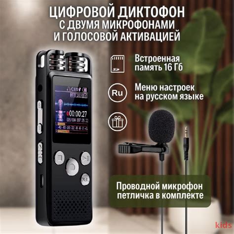 Диктофон Kids 24E06755434F423EA482C77230116E33, MP3, WAV, 16 ГБ купить ...