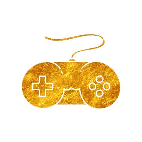 Premium Vector Game Controller Drawing In Gold Color Style