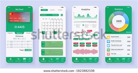 Set Ui Ux Gui Screens Banking Stock Vector Royalty Free 1823882108 Shutterstock