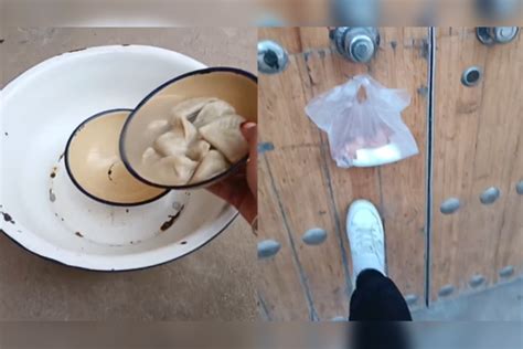 妈妈给隔离的儿子送饭！一套动作像极了去喂猪，网友：咋没有敲两下盆啊