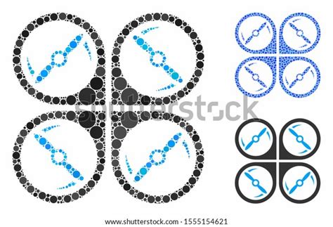 Quadcopter Screws Rotation Composition Circle Elements Stock Vector Royalty Free 1555154621