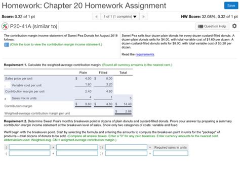 Solved Homework Chapter 20 Homework Assignment Save Score