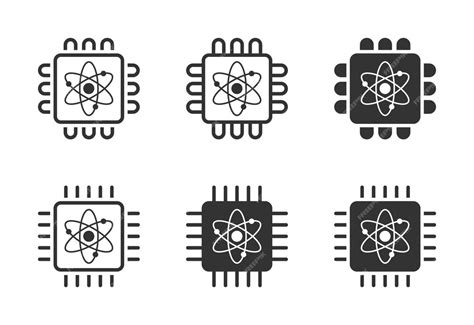 Premium Vector Quantum Computing Icons Set Vector Illustration