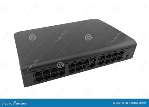Networking Ethernet 24 Port Switch Isolated On White Background Ethernet Hub Active Hub