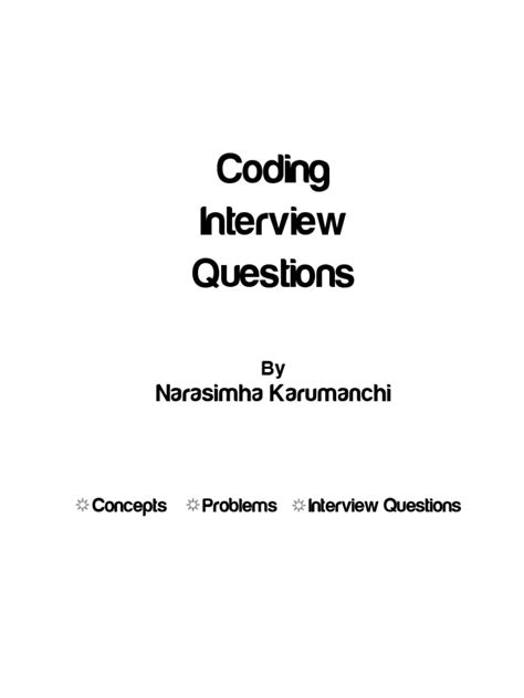 Coding Interview Questions Toc Pdf Algorithms And Data Structures Computer Data