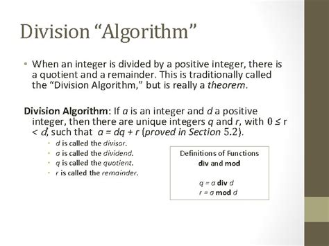Divisibility And Modular Arithmetic Section 4 1 Division