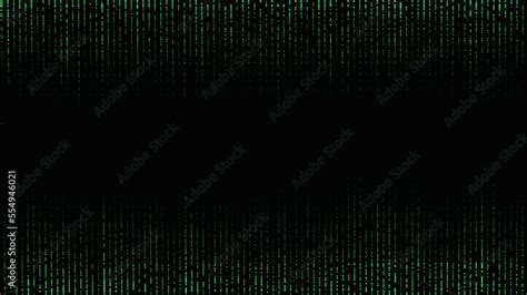 Falling Points Of Binary Code Illustration Of The Matrix Vector Digital Dark Background With