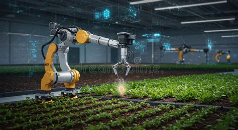 Robotic Farming Automation Smart Technology For Agriculture Stock Illustration Illustration Of