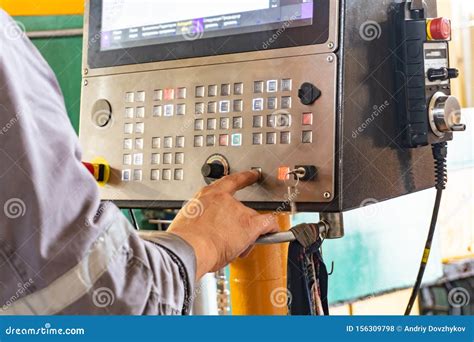 The Cnc Operator Writes A Program To Control The Metal Processing Machine Management Of The