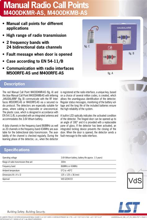 lst m400dkmb as users manual datenblätter
