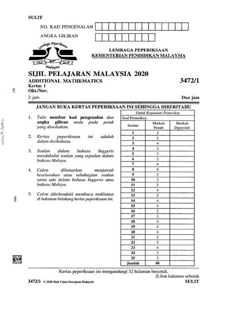 Answer Spm 2020 Revised Pdf