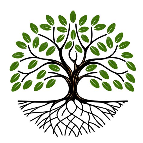 Tree Logo Design With Green Leaves Simple Symbol Icon Illustration Vector For Construction
