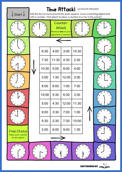 Clocks For Telling Time Math