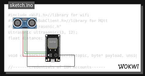 Ultrasonic Sensor Wokwi Esp32 Stm32 Arduino Simulator