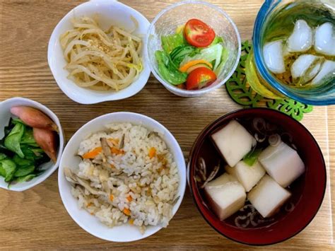 「1日14品目法」を知った日「舞茸の炊き込みご飯」ときょう食べたもの。