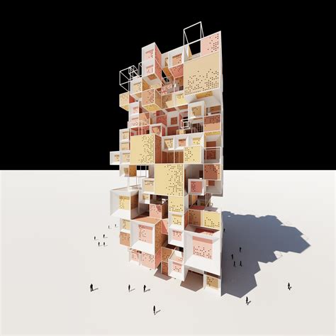 Random Cubes Tower With Gradient Pattern Grasshopper On Behance