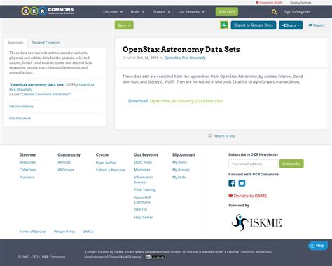 Openstax Astronomy Data Sets Oer Commons