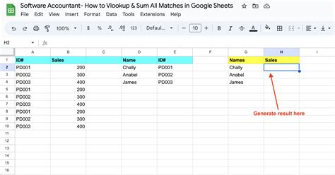 How To Vlookup Sum All Matches In Google Sheets