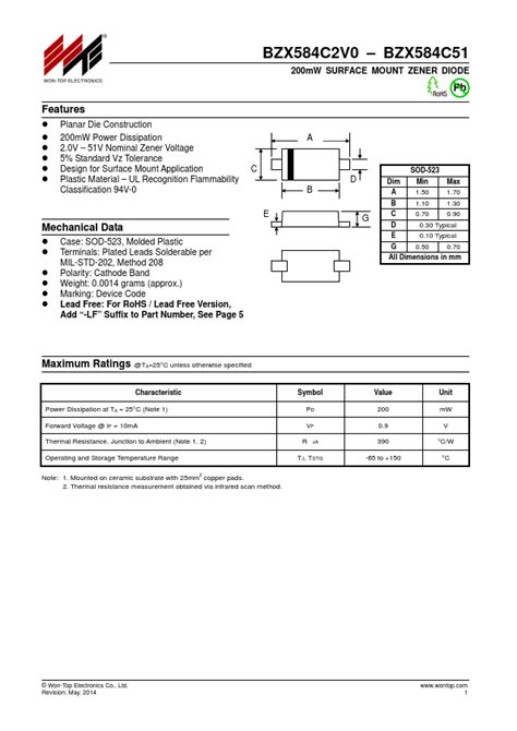 bzx584c5v1 datasheet pdf won top
