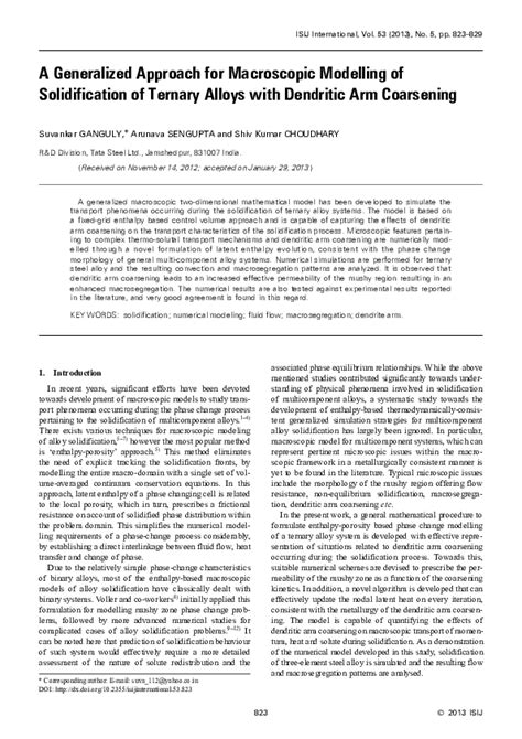 Pdf Modelling Of Solidification And Heat Treatment For The Prediction Of Yield Stress Of Cast