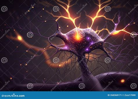 Neuron With Electric Activity Generative Ai Stock Illustration Illustration Of Human