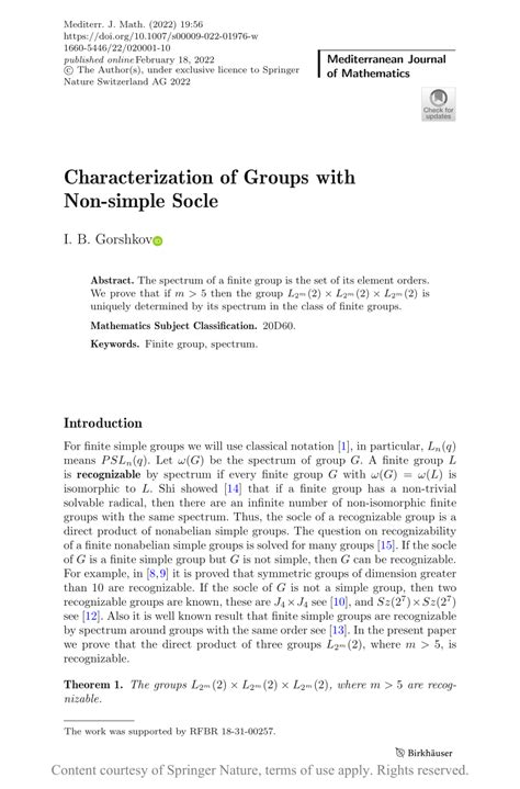 characterization of groups with non simple socle request pdf