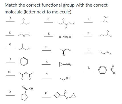 Solved Match The Correct Functional Group With The Correct Chegg Com