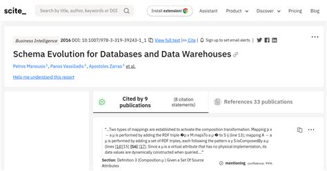 Schema Evolution For Databases And Data Warehouses Scite Report
