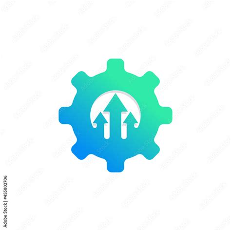 Technology Concept Icon Cogwheel And Arrow Up Symbol Upgrade Setting