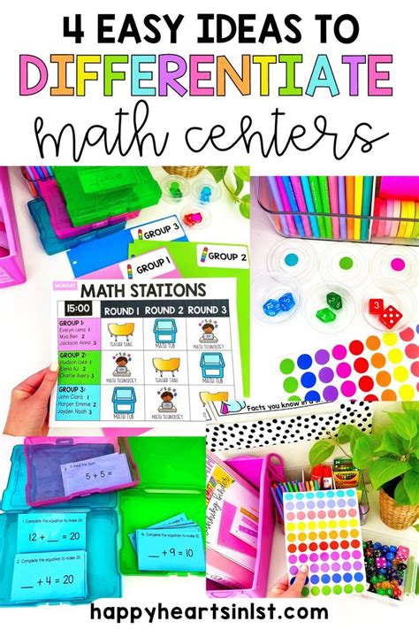 4 Easy Ways To Differentiate Math Centers In The Elementary Classroom