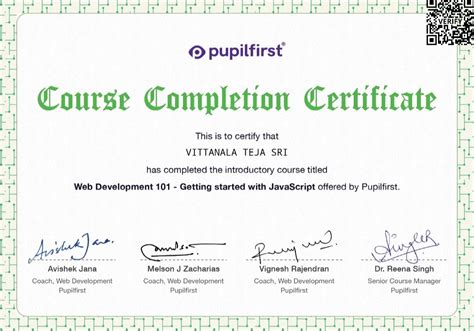 Teja Sri Vithanala On Linkedin Im Happy To Share That Ive Obtained A New Certification Web