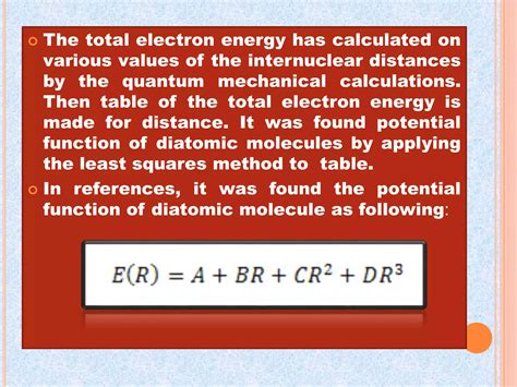 The Potential Function Of The Diatomic Molecules Pptx