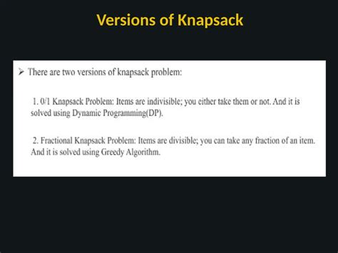 Knapsack Problem Using Greedy Methodpptx