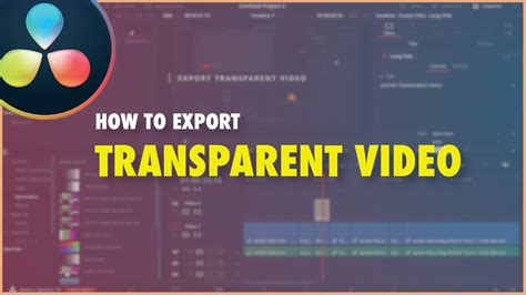 How To Export Transparent Video In Davinci Resolve 18 YouTube