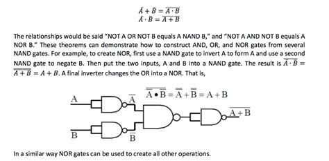 Solved The Relationships Would Be Said NOT A OR NOT B Chegg Com