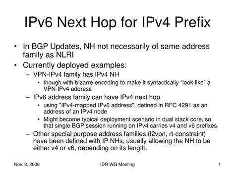 PPT IPv Next Hop For IPv Prefix PowerPoint Presentation Free