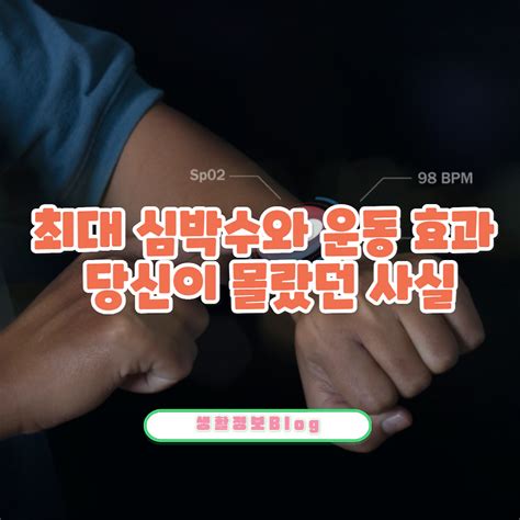 최대 심박수를 활용하여 운동 효과를 극대화하는 방법을 알아보세요 정확한 심박수 계산법과 운동 강도 조절법을 통해 건강한 운동 습관을 만드세요