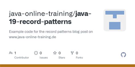 Github Java Online Trainingjava 19 Record Patterns Example Code For The Record Patterns Blog