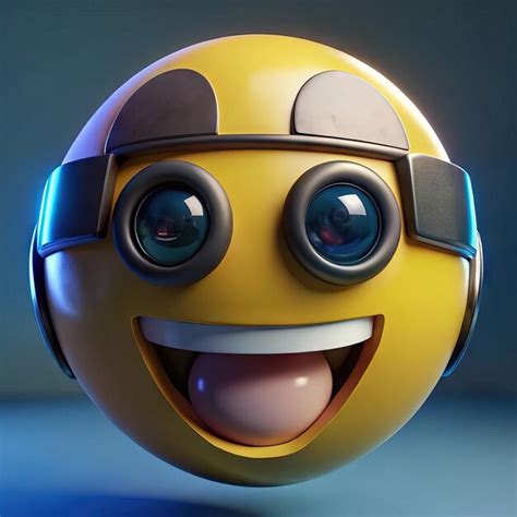 A Yellow Ball With A Smiley Face And Eyes Premium Ai Generated Image