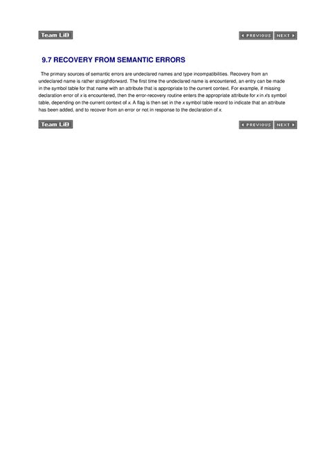 Kakde O G Algorithms For Compiler Design Chapter 10 9 Recovery From Semantic Errors The