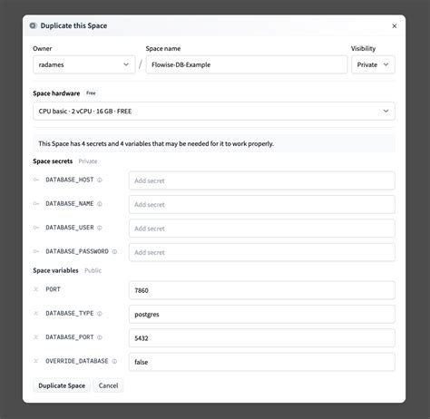 Using Persistent Disk And External Db With Flowise Space Spaces