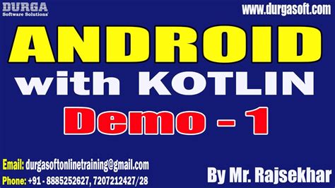 Android With Kotlin Tutorials Demo 1 By Mr Rajsekhar On 26 12 2023 7am Ist Youtube
