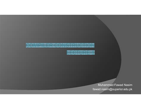 Solution Introduction Compiler Construction Phases Of Compiler