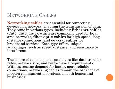 PPT Networking Cables PowerPoint Presentation Free Download ID