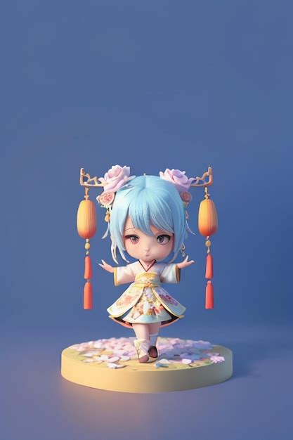 Premium Ai Image Cute Cartoon Character Model Beautiful Girl 3d