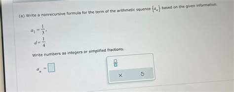 Solved A ﻿write A Nonrecursive Formula For The Term Of The