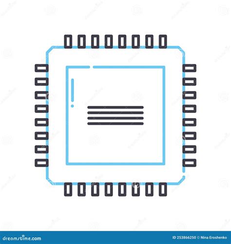 Micro Controller Line Icon Outline Symbol Vector Illustration
